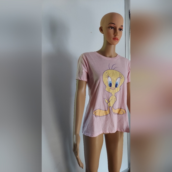 Warner Bros. | Tops | Charming Pink Tweety Bird Pullover Embrace Looney ...